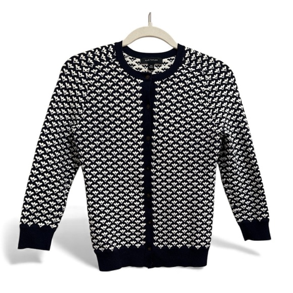 Ann Taylor | Sweaters | Ann Taylor 34 Sleeves Cardigan Blackwhite ...